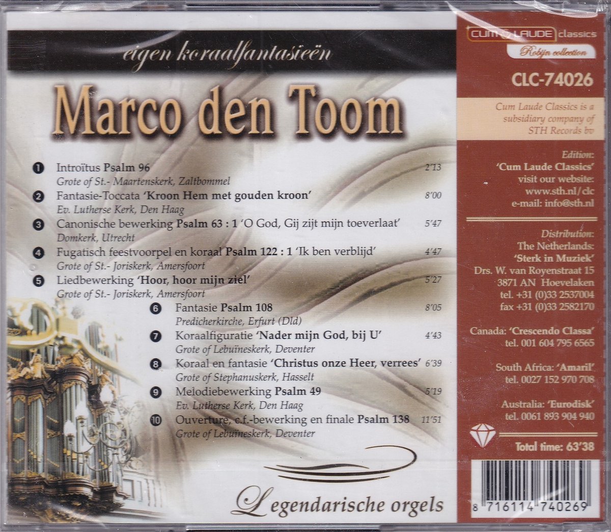 Eigen koraalfantasieen - Marco den Toom bespeelt diverse orgels, Marco ...