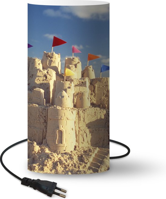 Lamp - Nachtlampje - Tafellamp slaapkamer - Zandkasteel op het strand ...