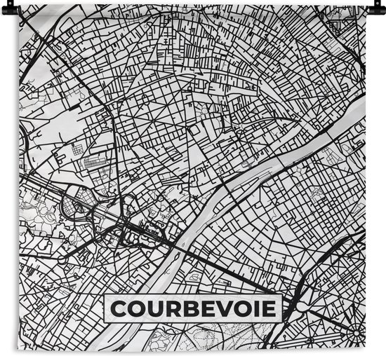 Wandkleed - Wanddoek - Stadskaart - Courbevoie - Plattegrond - Kaart ...