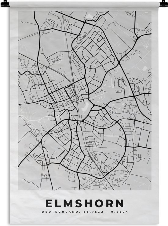 Wandkleed - Wanddoek - Duitsland - Stadskaart - Plattegrond - Elmshorn ...