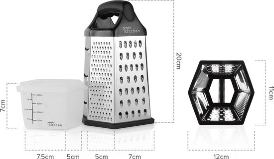 Joejis Cheese Rasper 6zijdig hand vastgehouden rooster met ...