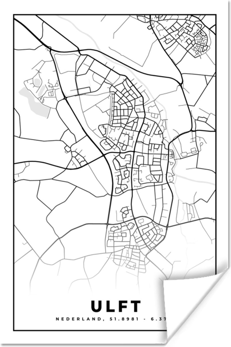 Poster Plattegrond - Kaart - Ulft - Stadskaart - 40x60 cm | bol.com