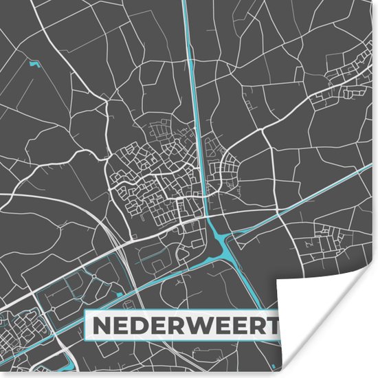 Poster Stadskaart - Nederweert - Kaart - Plattegrond - 50x50 cm | bol.com