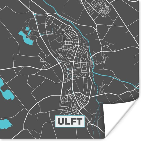 Poster Ulft - Kaart - Plattegrond - Stadskaart - 30x30 cm | bol