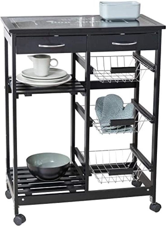 Premium Keukentrolley – keuken planken - Opberg Trolley op wielen – met ...