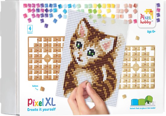 Pixelhobby XL op 4 basisplaten kitten 20 x 25 cm 28010 | bol