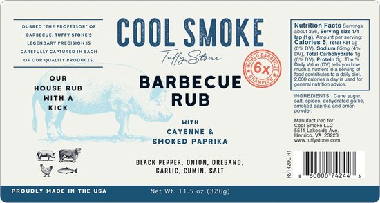 Cool Smoke Tuffy Stone Barbecue Rub Pitmasters | bol.com