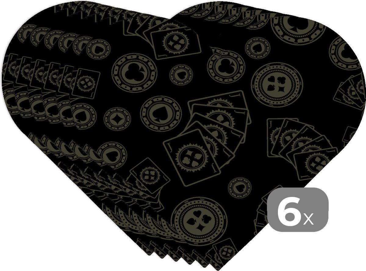 Onderleggers - Placemats - Placemats hartje - Poker - Speelkaarten ...