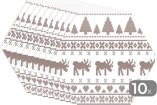 Placemats hexagon - Onderleggers placemats - Placemat zeshoek - Patronen - Kerst -... | bol.com
