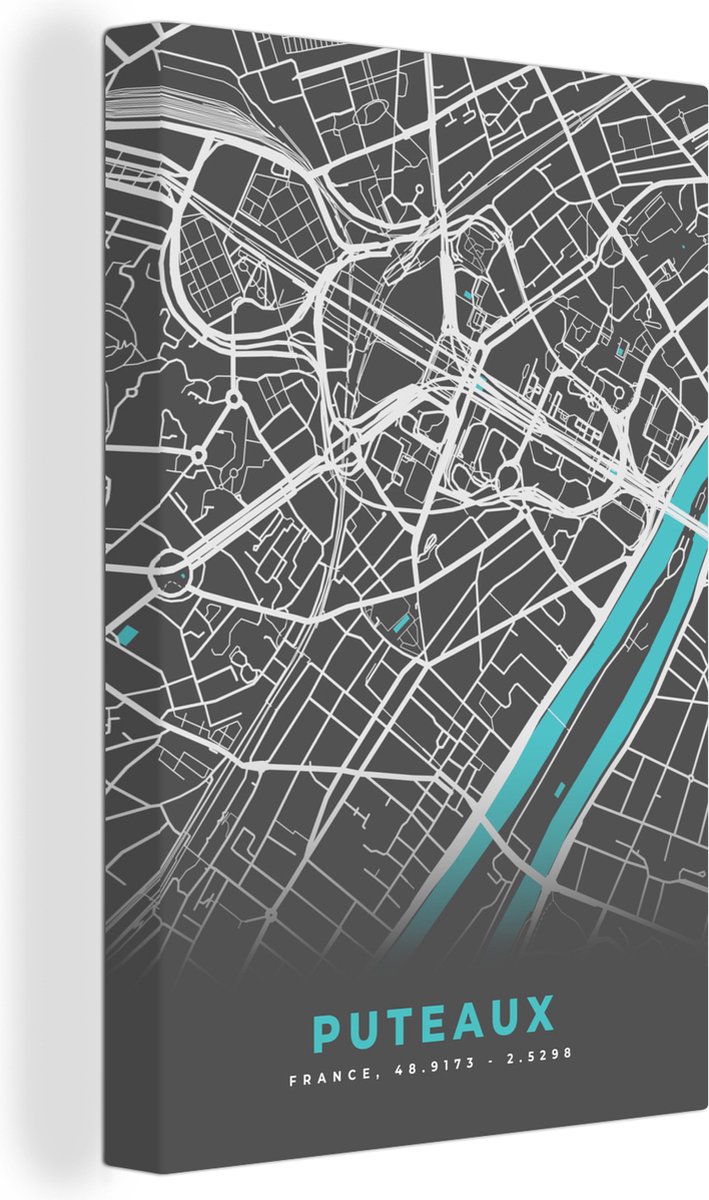 Tableau Peinture Puteaux - Plan de Ville - Carte - Plan - France ...