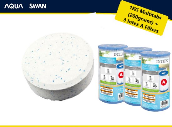 Voordeelpakket: Aquaswan Multitabs 1 KG | 200gram chloortabletten + 3 ...