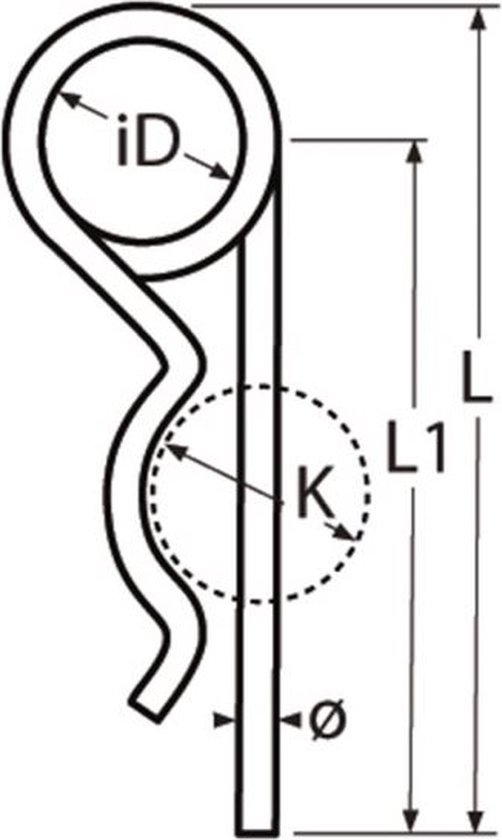 Borgveer 5,6x97mm (2 stuks) - DIN 11024 - RVS 316 - Voor gat 6,3mm | bol