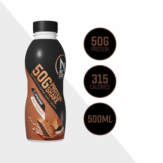 NXT Level Eiwitrijke Shake - 50g eiwitten per flesje - 6 x 500 ml ...