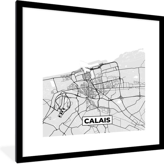 Fotolijst incl. Poster - Plattegrond - Kaart - Stadskaart - Frankrijk ...