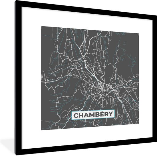 Cadre photo avec affiche - Chambéry - Plan de la ville - Carte - France ...