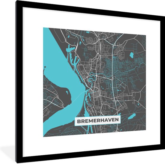Fotolijst incl. Poster - Stadskaart – Bremerhaven – Duitsland ...