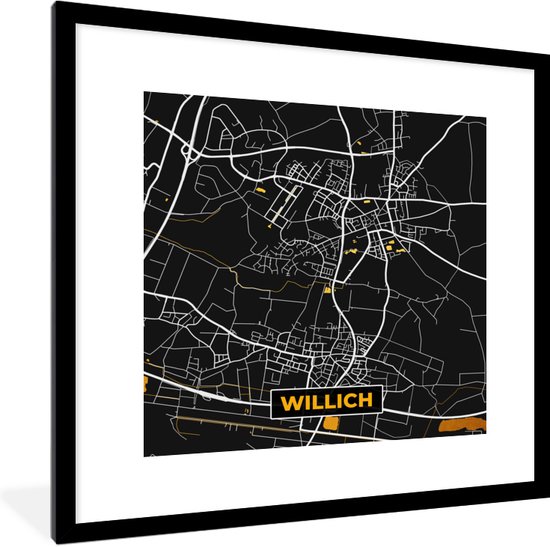 Fotolijst incl. Poster - Black and Gold – Stadskaart – Willich ...