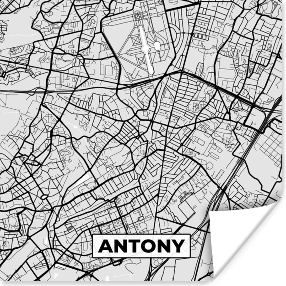 Affiche Antony - Carte - France - Carte - Plan de ville - 30x30 cm ...