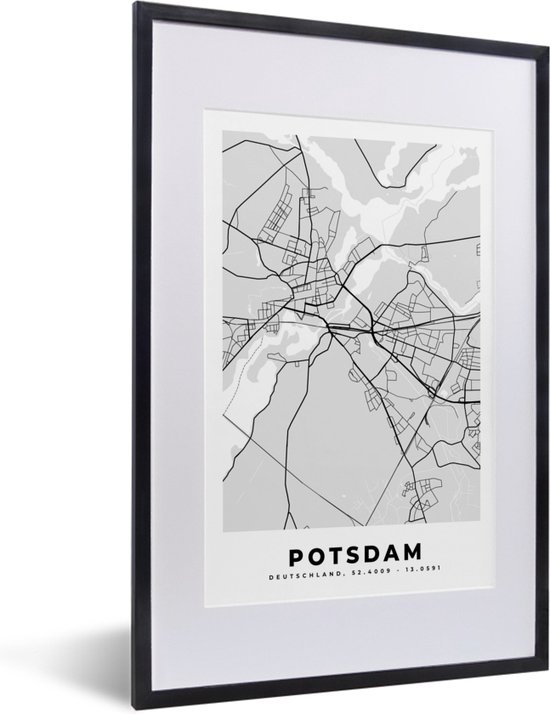 Fotolijst incl. Poster - Potsdam - Kaart - Stadskaart - Plattegrond ...