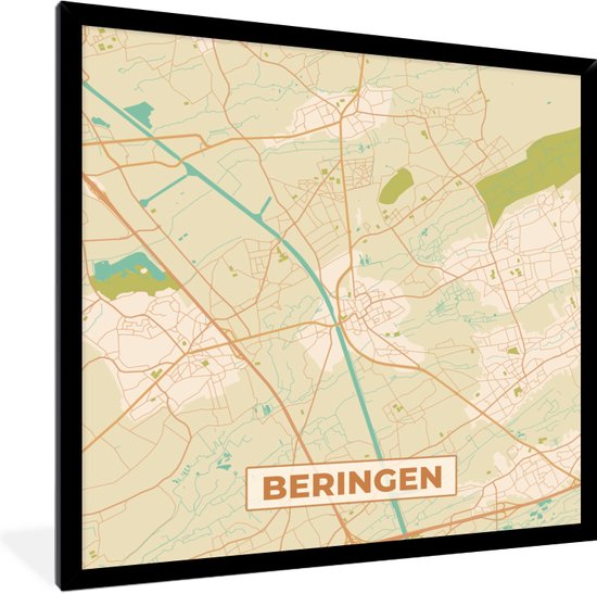 Fotolijst incl. Poster - Plattegrond - Kaart - Stadskaart - België ...