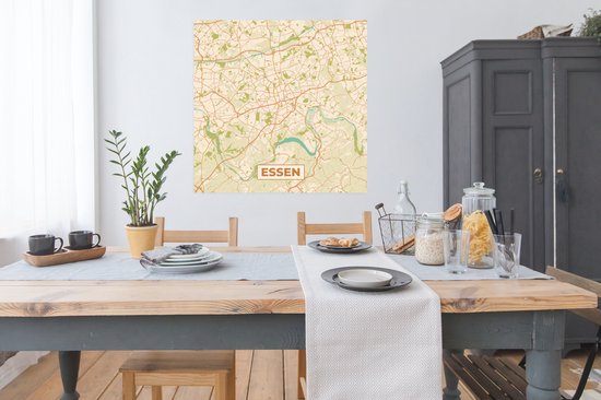 Poster Essen - Vintage - Stadskaart - Plattegrond - Kaart - 100x100 cm ...