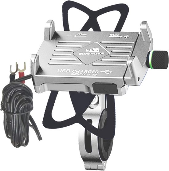GrandPitstop motor telefoonhouder-navigatiehouder met USB oplader 2.0 ...