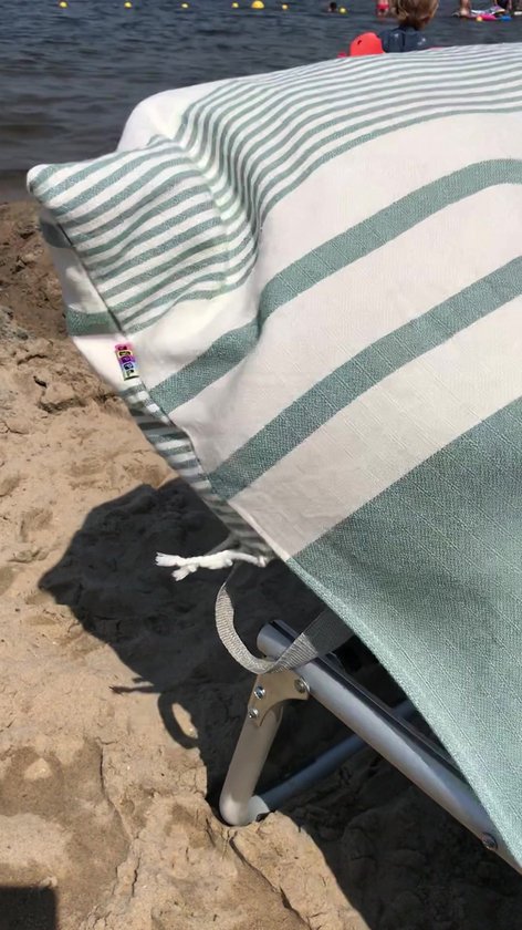 hiPPs Loungie Travel AIRBLUE, lange luxe hamamdoek voor ligbed | met ...