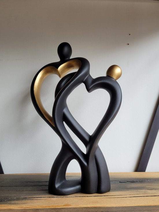 Gilde Handwerk Sculptuur Beeld Door het hart verbonden Keramiek zwart ...