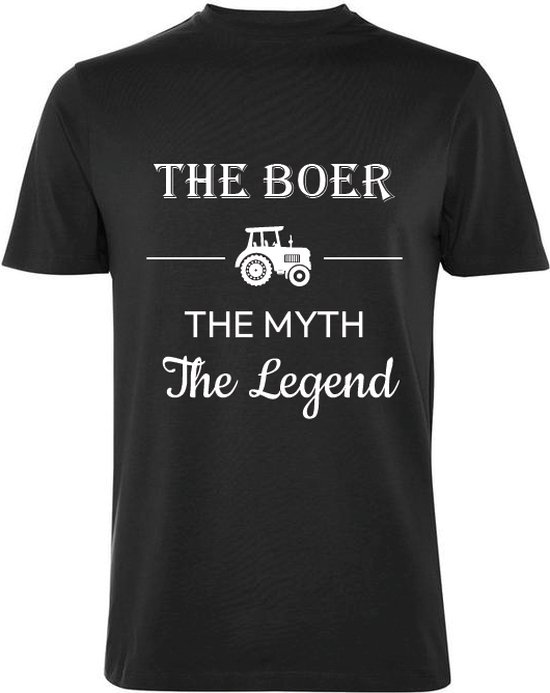 T-shirt boer - The boer, the myth, the legend - Zwart maat L | bol