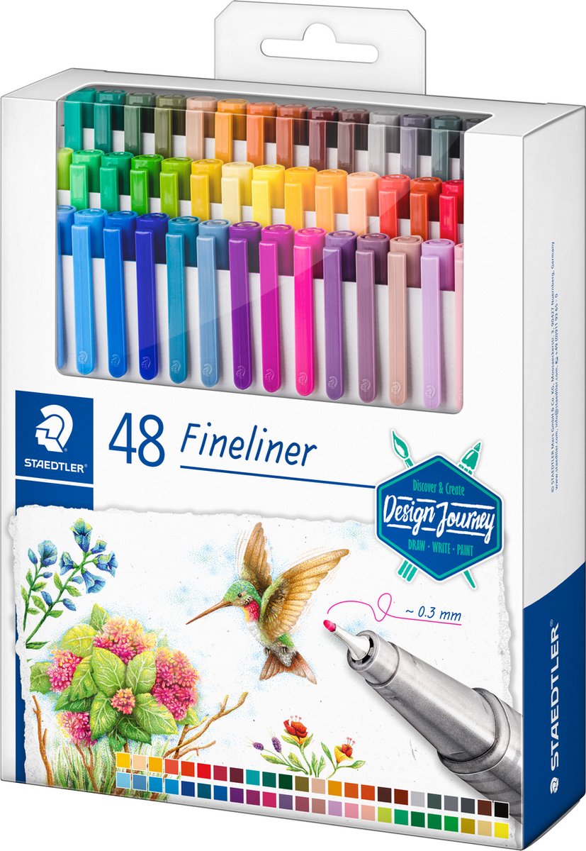 STAEDTLER Design Journey - triplus fineliner - set met 48 kleuren | bol.com
