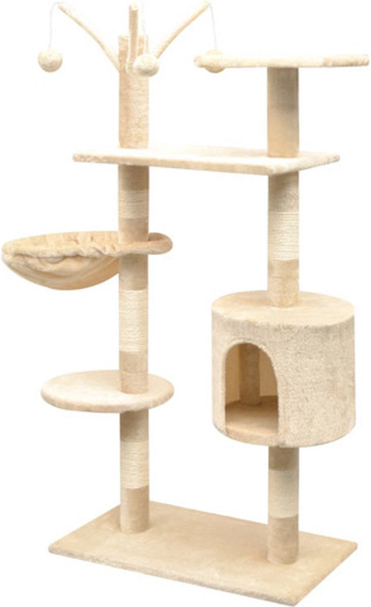 VDXL Kattenkrabpaal met sisal krabpalen 125 cm beige | bol.com
