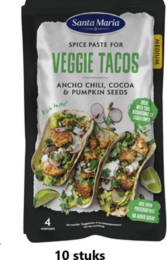 Santa Maria - spice paste for Veggie Tacos - Multipak 10 stuks | bol