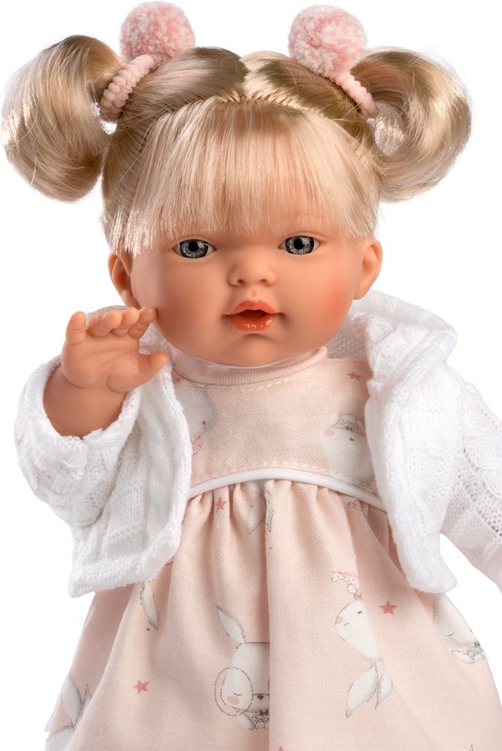 Llorens pop Roberta met blond haar en geluid - 33cm | bol