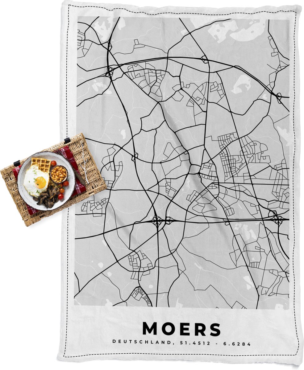 Picknickkleed - Buitenkleed - Kaart - Moers - Duitsland - Stadskaart ...