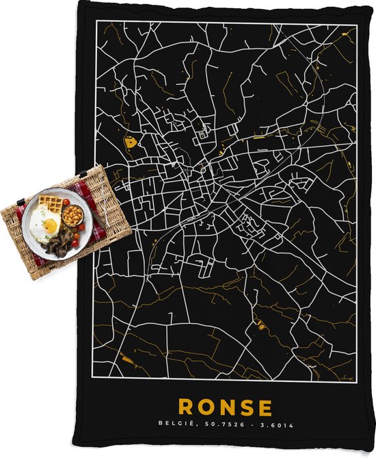 Picknickkleed - Buitenkleed - Ronse - Kaart - Plattegrond - Goud ...