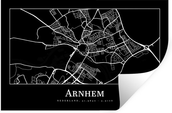 Muurstickers - Sticker Folie - Stadskaart - Arnhem - Plattegrond - Kaart - 60x40 cm -... | bol