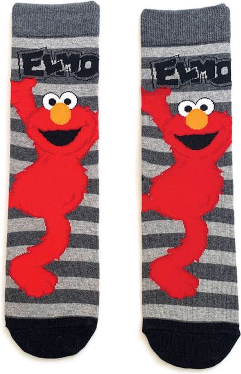 Sockston Socks - Sesame Street Elmo Socks Red and Gray - Grappige ...
