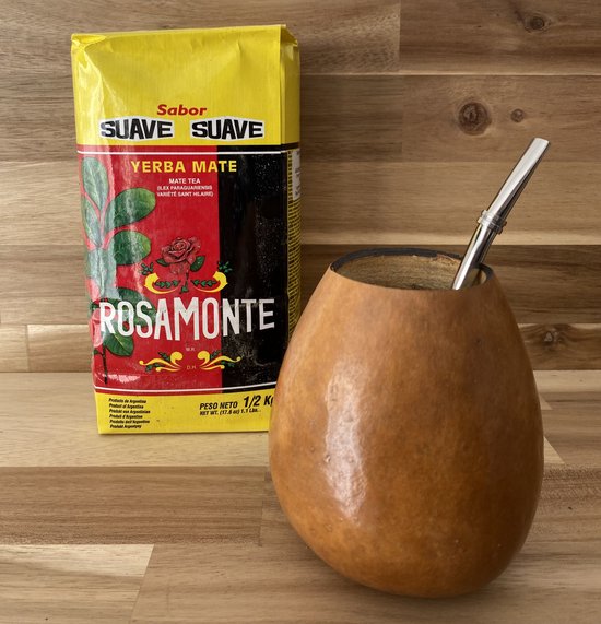 Yerba Mate Starterspakket - Rosamonte Suave 250 gram + Kalebas ...
