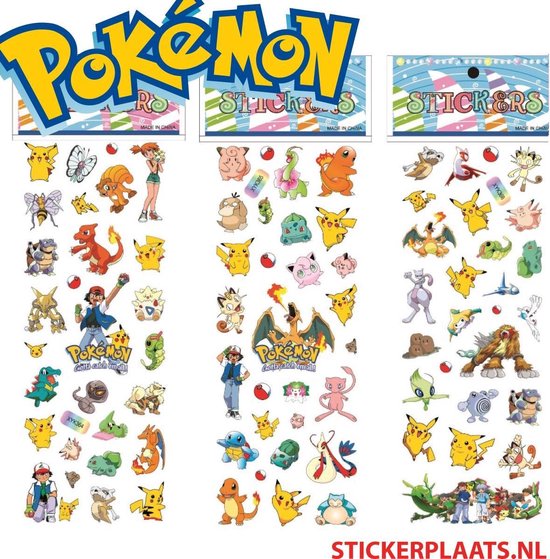 Pokemon stickers 1 vel - Pokémon Stickers - Pikachu - Pickachu | bol.com
