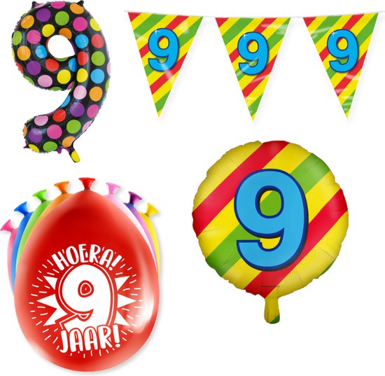 9 jaar Verjaardag Versiering Happy Party M | bol.com