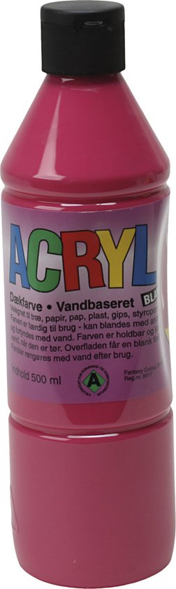 Acryl verf. primair rood. 500 ml/ 1 fles | bol