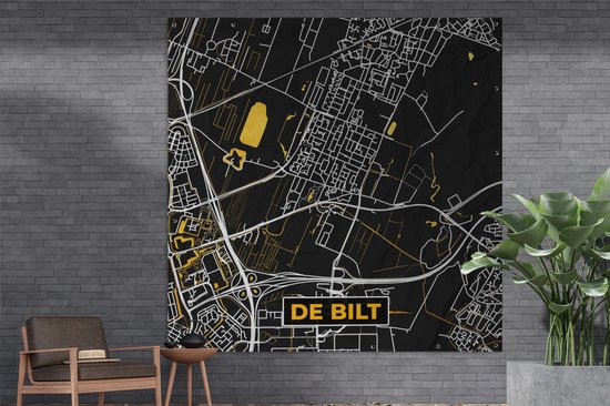 Tuin poster De Bilt - Stadskaart - Goud - Kaart - Plattegrond ...