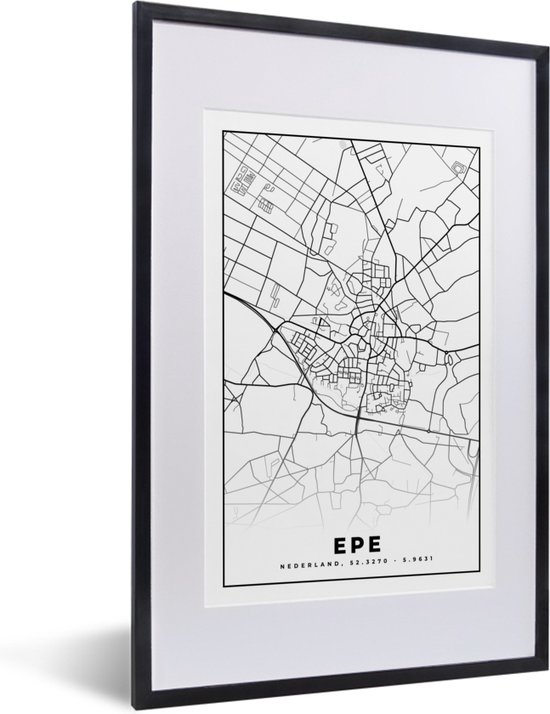 Fotolijst incl. Poster - Epe - Plattegrond - Kaart - Stadskaart - 40x60 ...