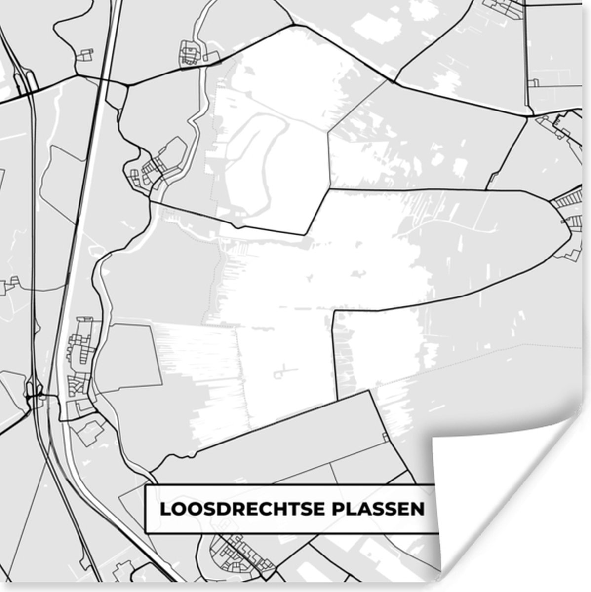Poster Kaart - Nederland - Stadskaart - Loosdrechtse Plassen ...
