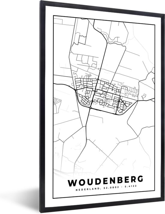 Fotolijst incl. Poster - Plattegrond - Kaart - Woudenberg - Stadskaart ...