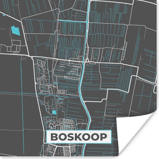 Poster Boskoop - Kaart - Plattegrond - Nederland - Stadskaart - 30x30 ...