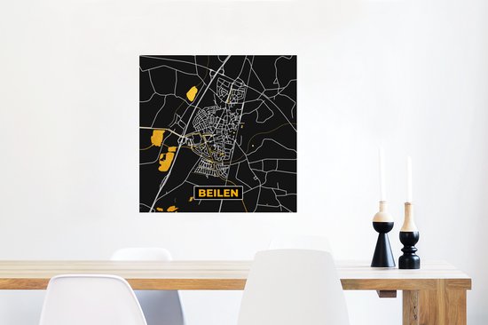 Poster Beilen - Black and Gold - Stadskaart - Plattegrond - Kaart ...