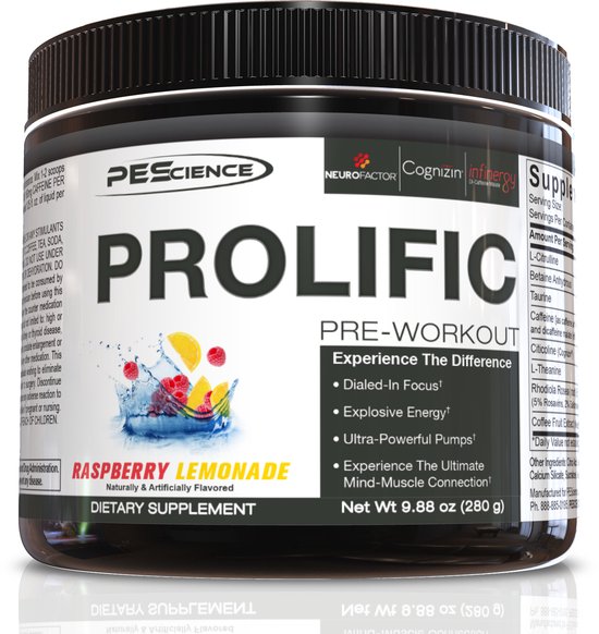 PES PROLIFIC PRE-WORKOUT - RASPBERRY LEMONADE - 40 DOSERINGEN | bol