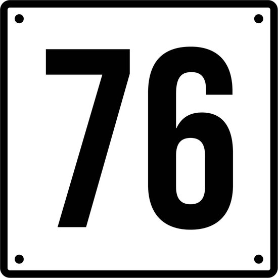 Huisnummerbord 76 - Incl. Schroeven en Pluggen – Acrylaat - 10 x 10 cm ...