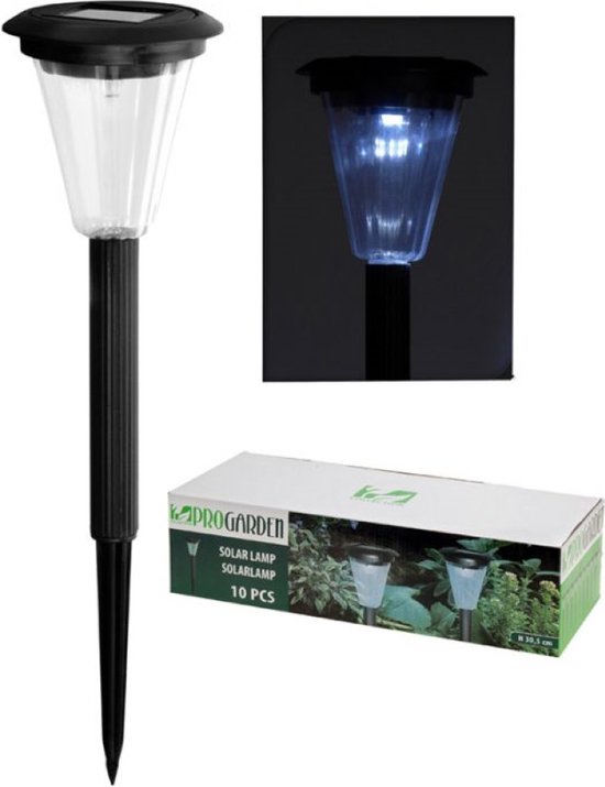 Oneiro’s Luxe Set van 10 Solar LED-lampen - ⌀10x31 cm - Tuinverlichting ...
